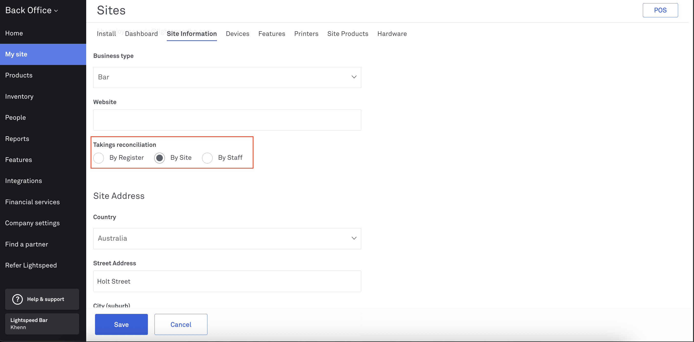 Finalising your takings – Lightspeed Restaurant POS (O-Series)