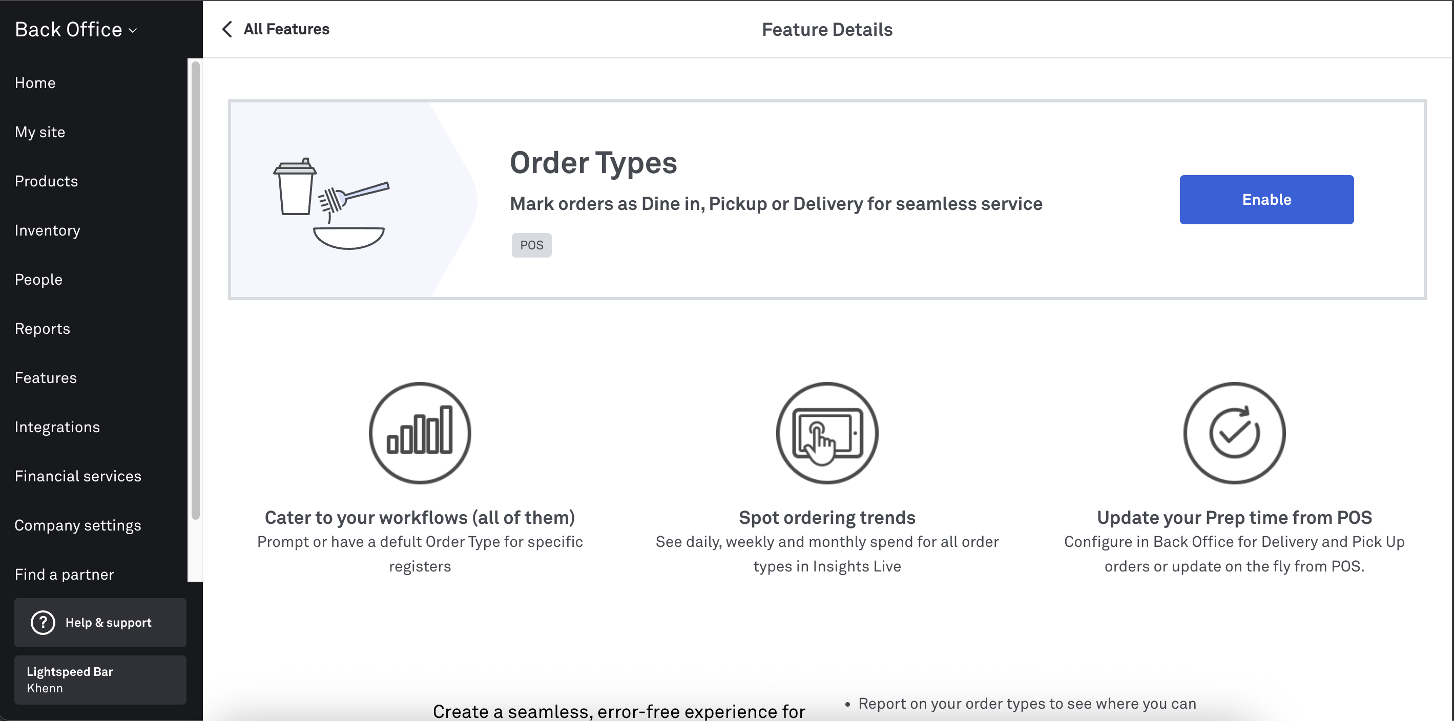 Setting up order types – Lightspeed Restaurant POS (O-Series)
