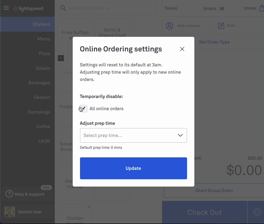 Managing your online orders – Lightspeed Restaurant POS (O-Series)